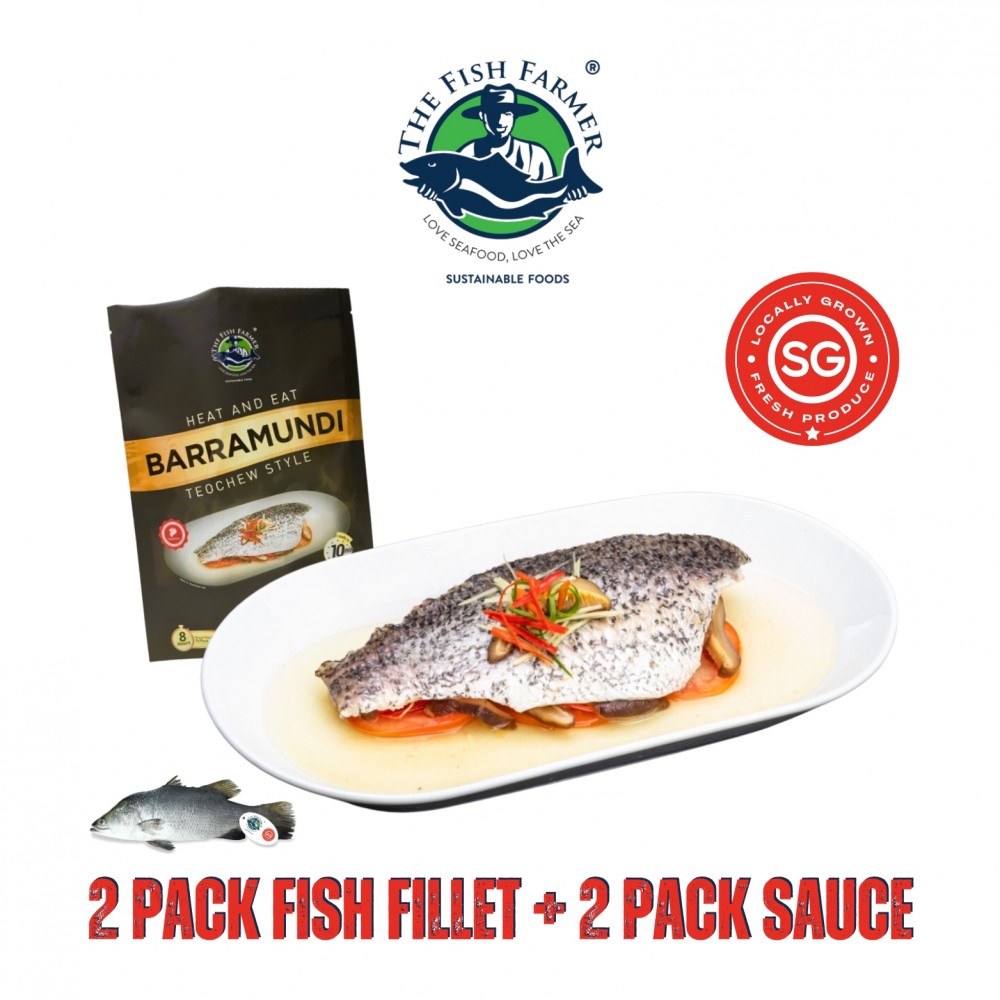 The Fish Farmer Barramundi Fillet Teochew Style 潮州蒸新加坡海养金目鲈 450g
